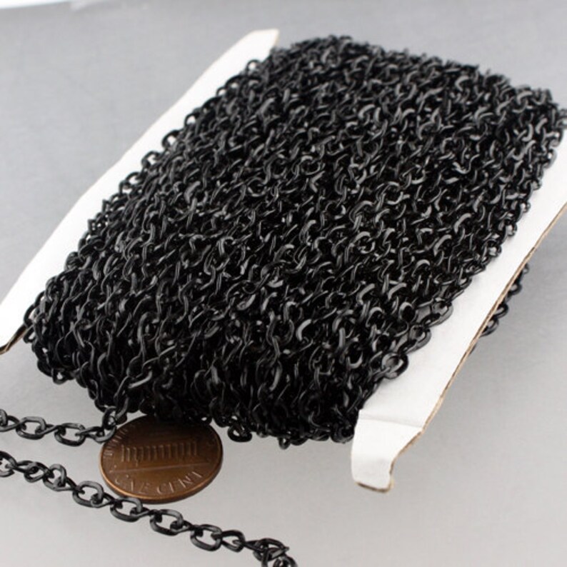 Black Finished Twist Curb Chain: 50 Ft, 5.2x3.8mm, 22G - Etsy