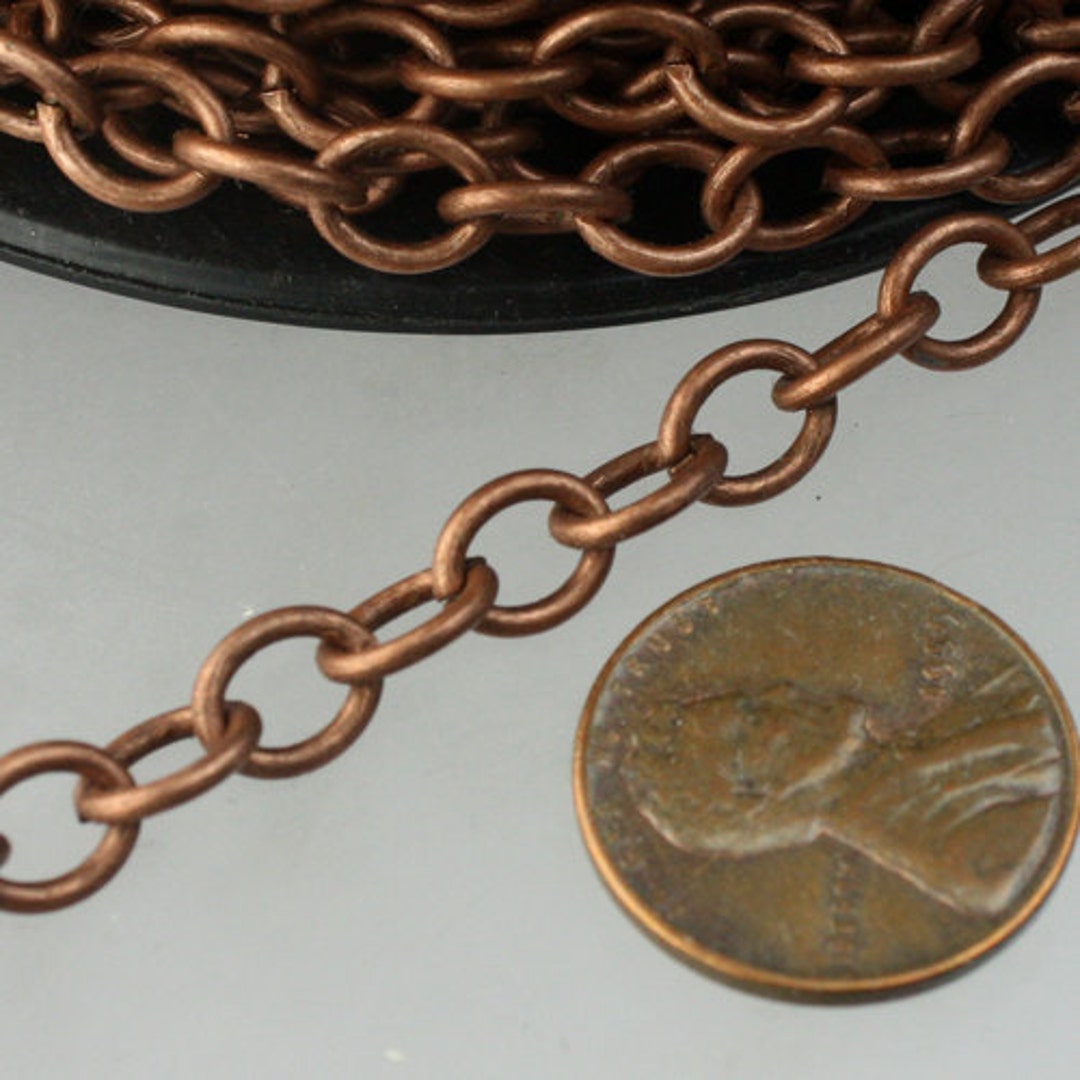10 Ft of Antiqued Copper Big Heavy Cable Chain - 7.8x6.3mm 1.2mm ...