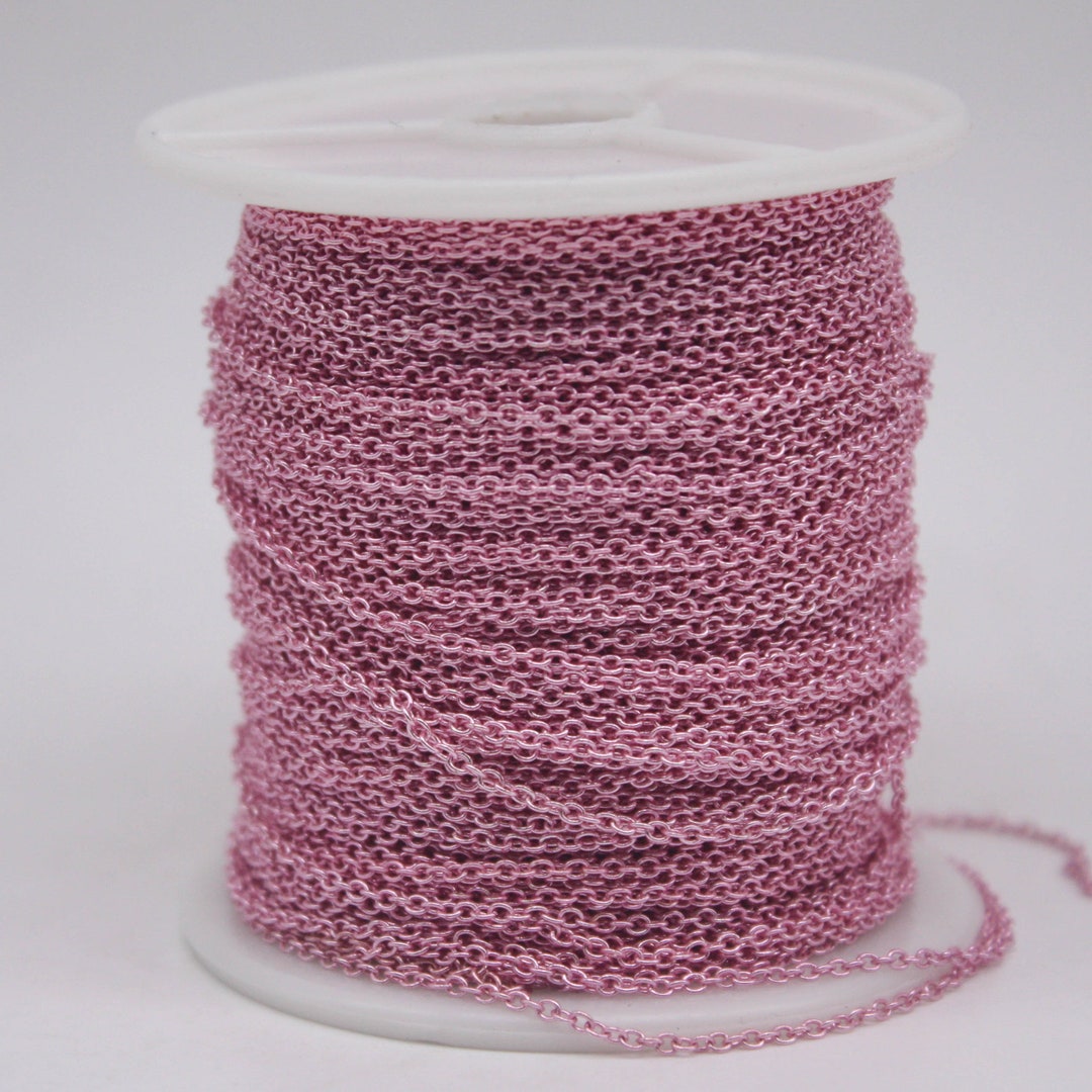 300 Ft. Non Tarnish Pink Copper Plated Soldered Cable Chain (2.0x1.4mm ...