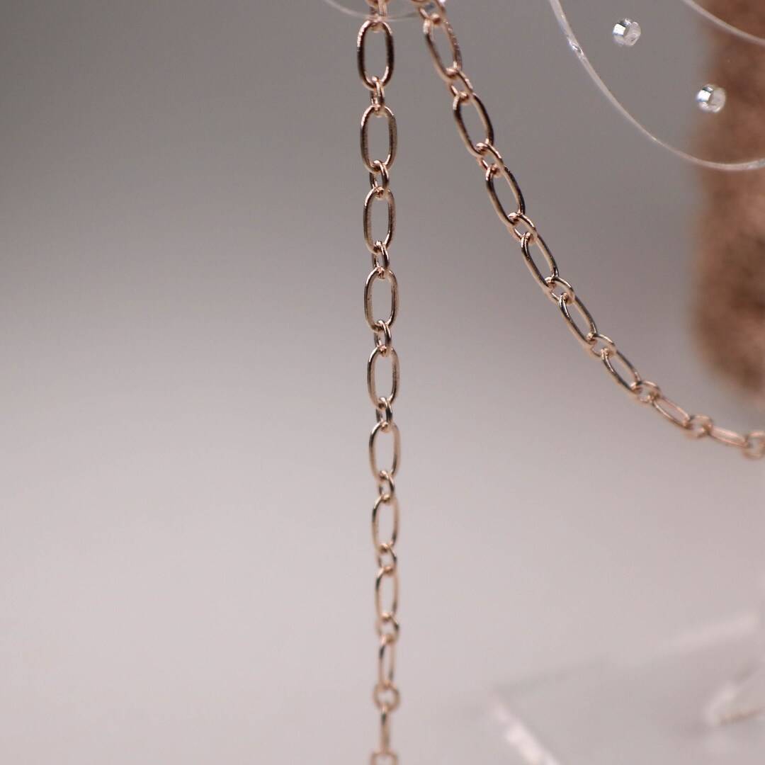 New 10 Feet of ROSE Gold Plated Chain Bulk, Rose Gold (1 and 1) Long ...