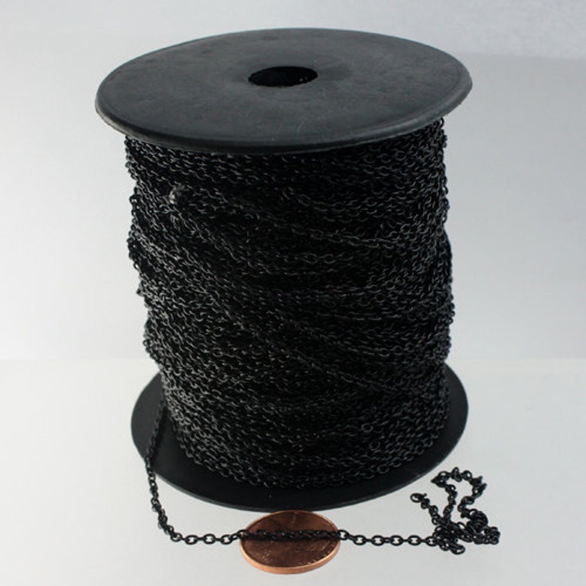 100 Ft Spool of Black Finished Round Cable Chain 3.0x2.1mm | Etsy