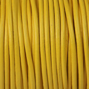 5 Feet Yellow Leather Cord - 3mm Genuine Leather Round Cord - USA ...