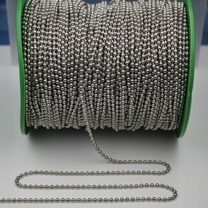 Rhodium Chain Ball Bulk Chain, 32 Ft. of ROUND BALL Chain - 2.0mm/2.4mm ...
