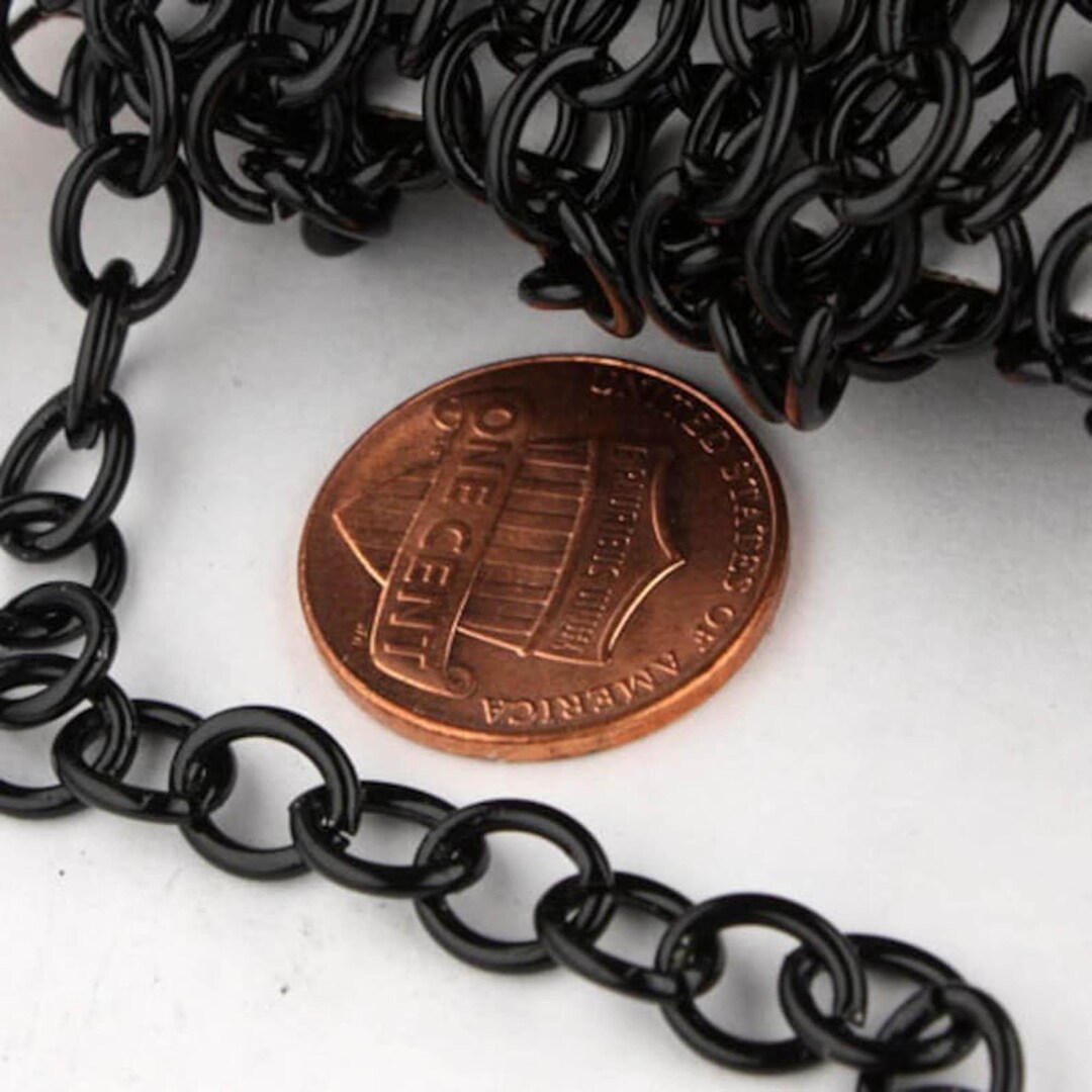 Black Finished Chunky Cable Chain:, 7.8x6.3mm Iron Links, 10 Ft - Etsy