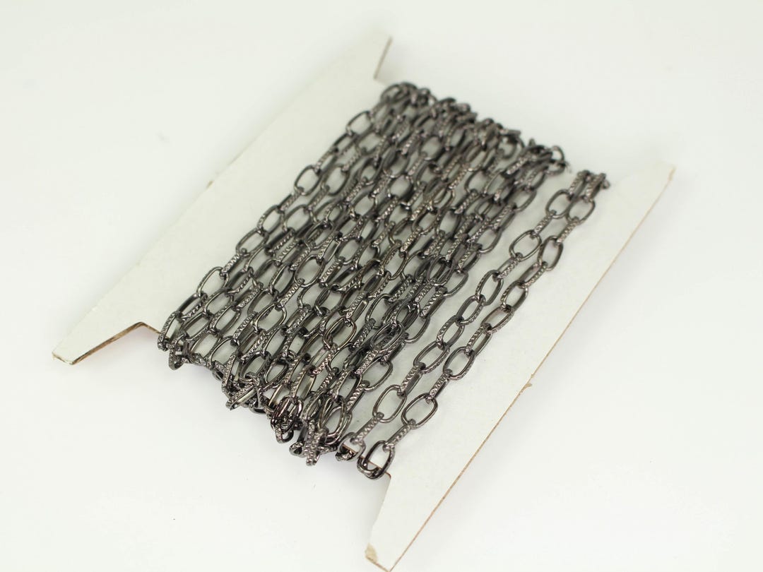 12 Ft. of Gunmetal Finished Drawn Cable Chain - 9x4.5mm Unsoldered Link ...