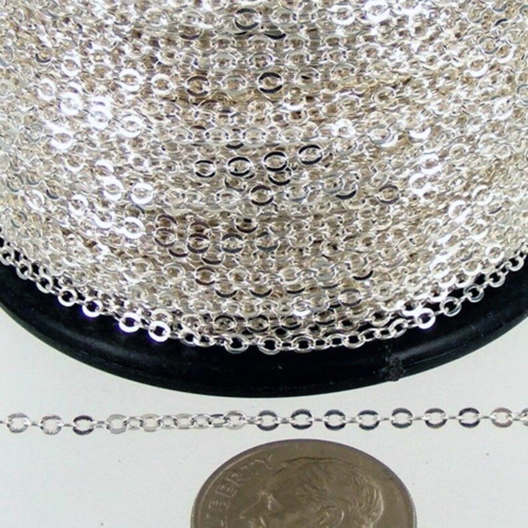 Sterling Silver Plated Solder Chain: Bulk Delicate Cable Chain Soldered ...