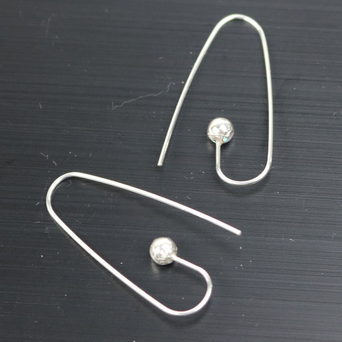 2 Sterling SILVER Big Ball Ear Wires Earrings Hooks Earwires | Etsy