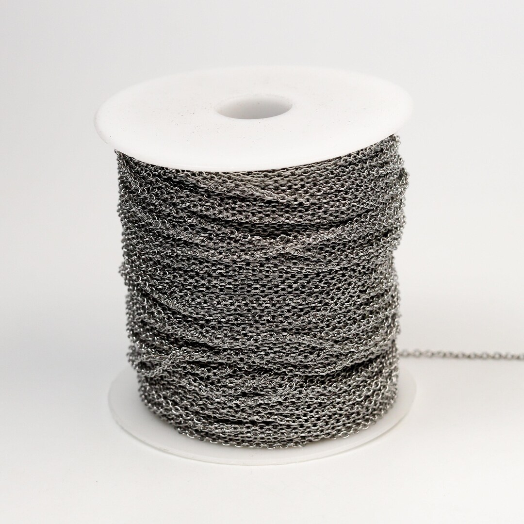Surgical Stainless Steel Cable Chain: 2.8x1.9mm Soldered Links 30 Feet ...