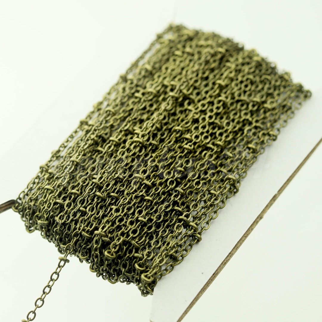 Antique Brass Satellite Chain: 3x1.7mm Soldered Ball Cable, 10 Ft - Etsy
