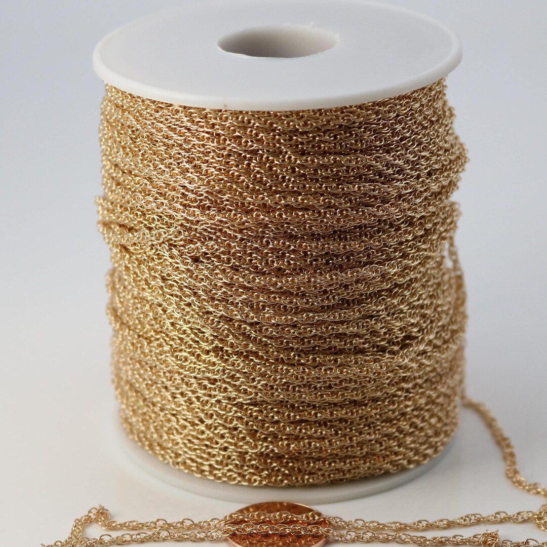 Champagne Gold Plated Rope Chain: 2.0mm Twisted, Soldered Link ...