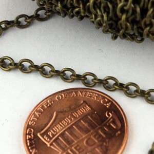 Antique Brass Finish Soldered Link Cable Chain: Bulk, 3.2x2.8mm 10 Feet ...