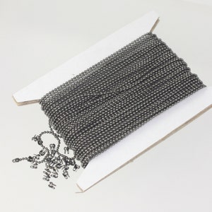 Black Chain 10 Feet Ball Chain ROUND Micro Ball Chain - 1.2mm Ball Size ...