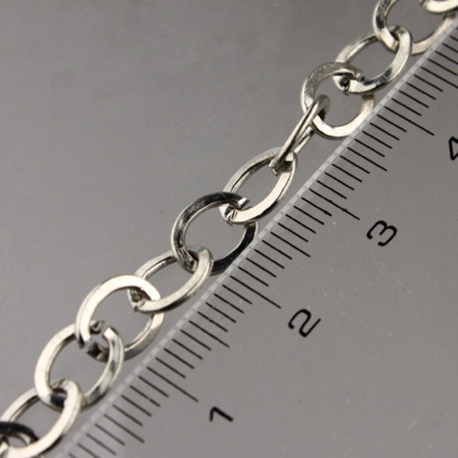 32 Ft Rhodium Flat Chain Antique Silver Flat Cable Chain BIG - Etsy