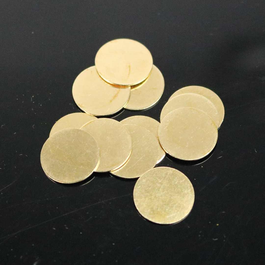 10 Pcs BRASS Blanks Disc - 3/4 Inch (18mm) 0.5mm 24G 24 Gauge Thickness ...