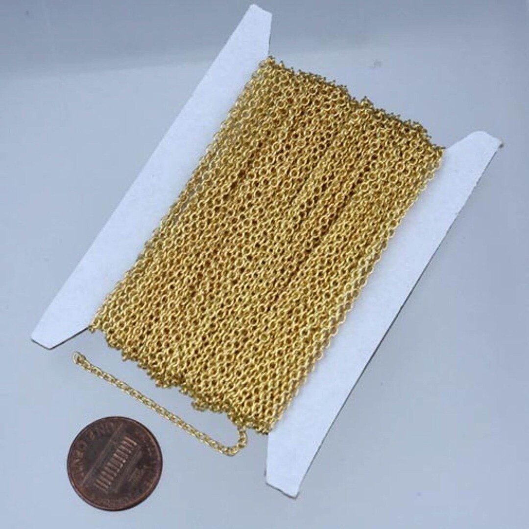 Gold Plated Round Soldered Link Cable Chain - 2.6x2.1mm SOLDERED Link ...