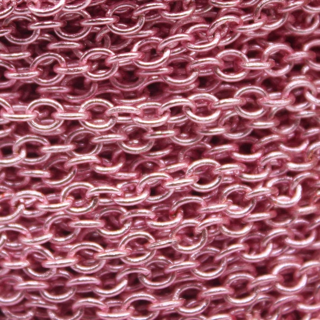 Anti Tarnish Pink Copper Plated Cable Chain: 4x5mm Soldered Link Chunky ...
