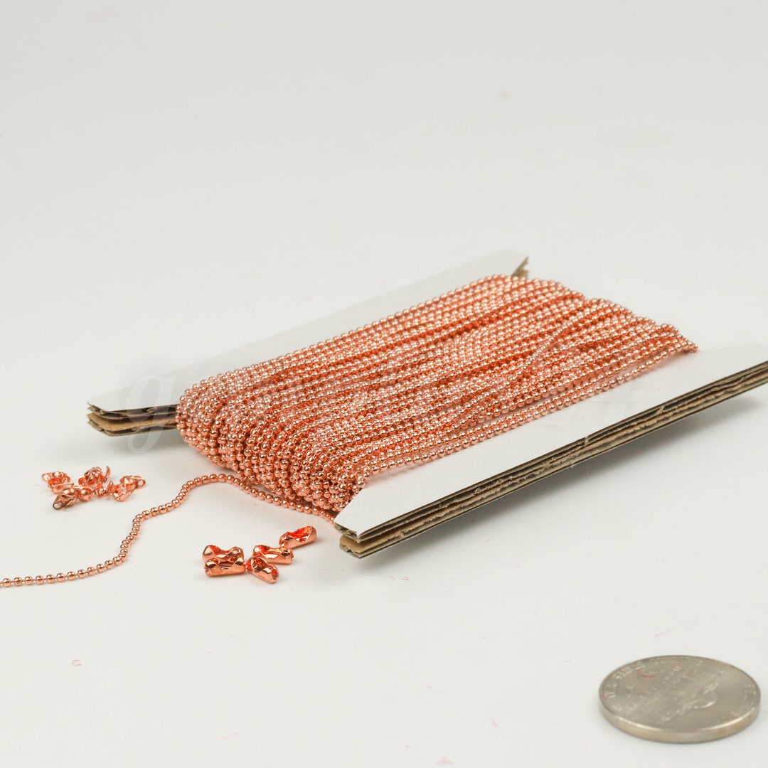 10 Feet Bright Copper Plated 1.2mm Round Ball Chain - Premium Bulk ...