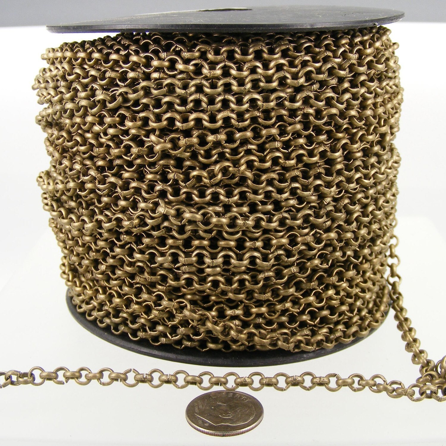 Antique Brass Rolo Chain bulk Chain 12 ft of Rolo Bronze | Etsy