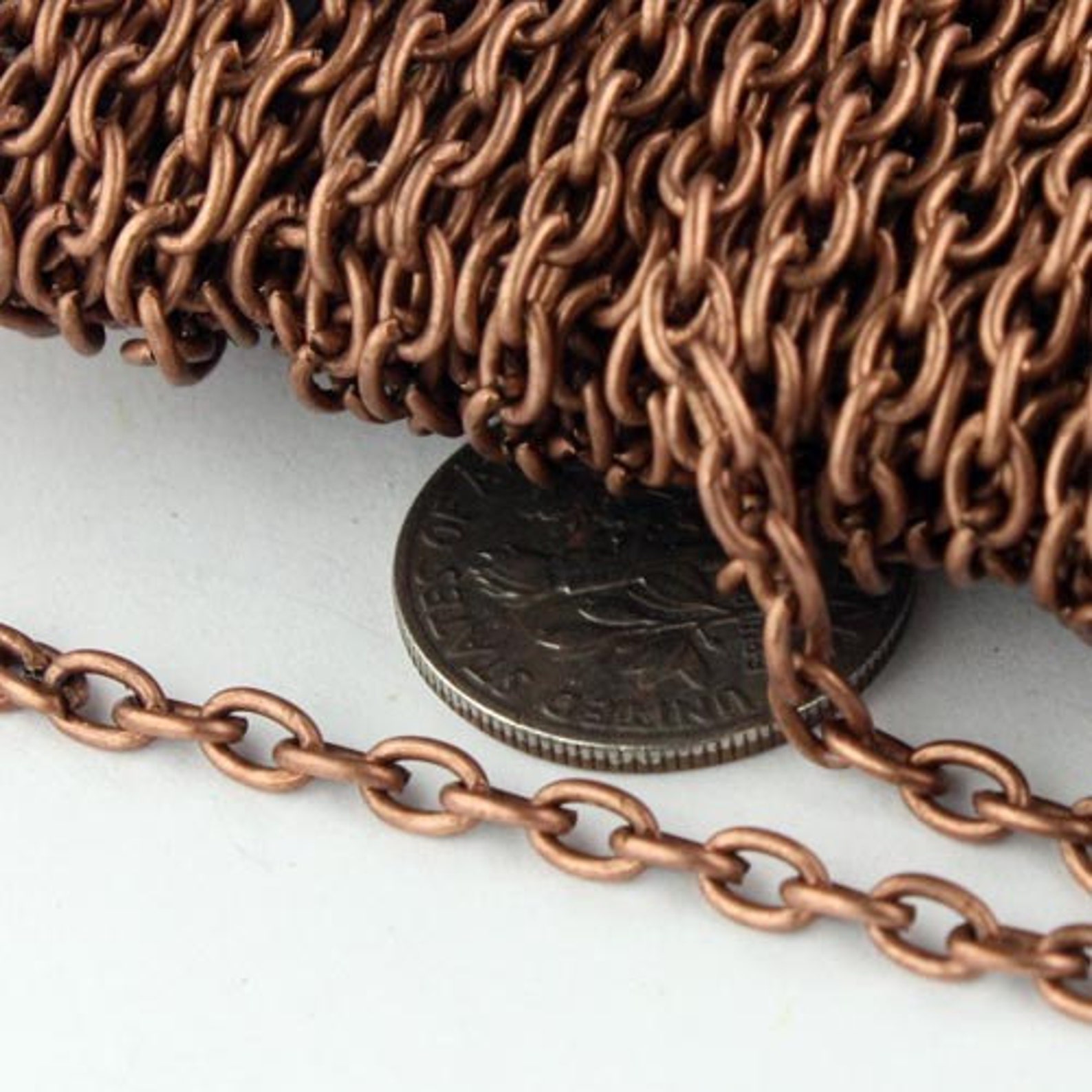 100 Ft Antique Copper Cable Chain 4x5mm 19 Gauge 0.9mm | Etsy