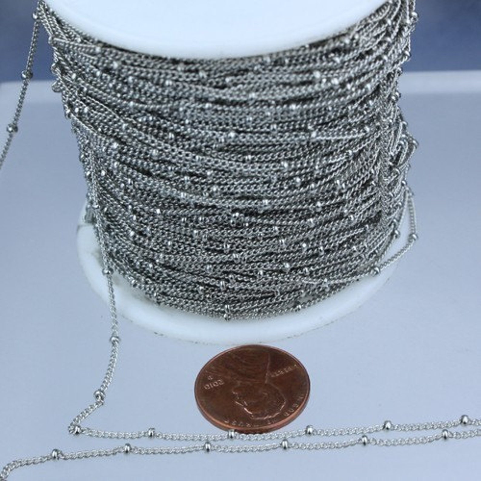10 Ft Spool of Antique Silver Finished Rhodium Plated - Etsy