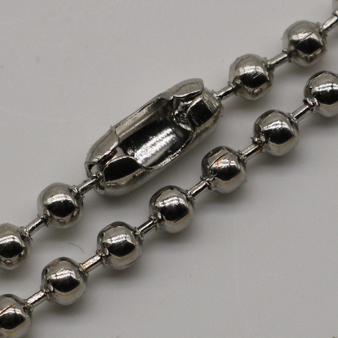 Chunky Ball Chain Necklace: 24 Inch Rhodium Plated, 3.2mm Balls - Etsy