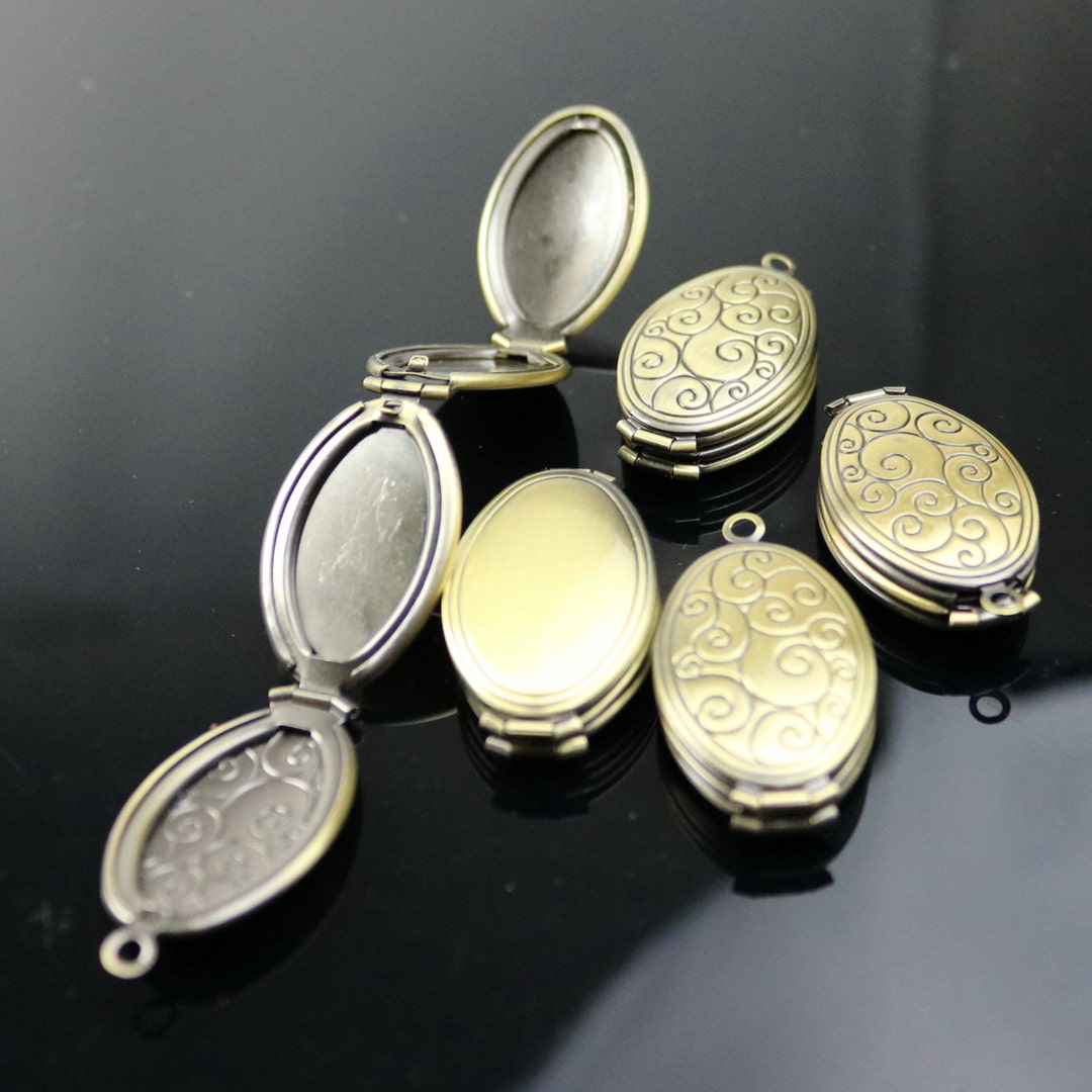 1/5 Pcs Locket 4(four) Photo Picture Locket Wave Locket - Antique Brass ...