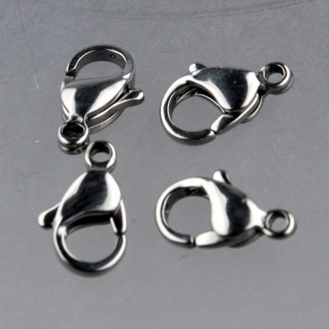 10 STAINLESS Steel Lobster Clasp Parrot Clasp Claw Clasp - 13x8mm Solid ...