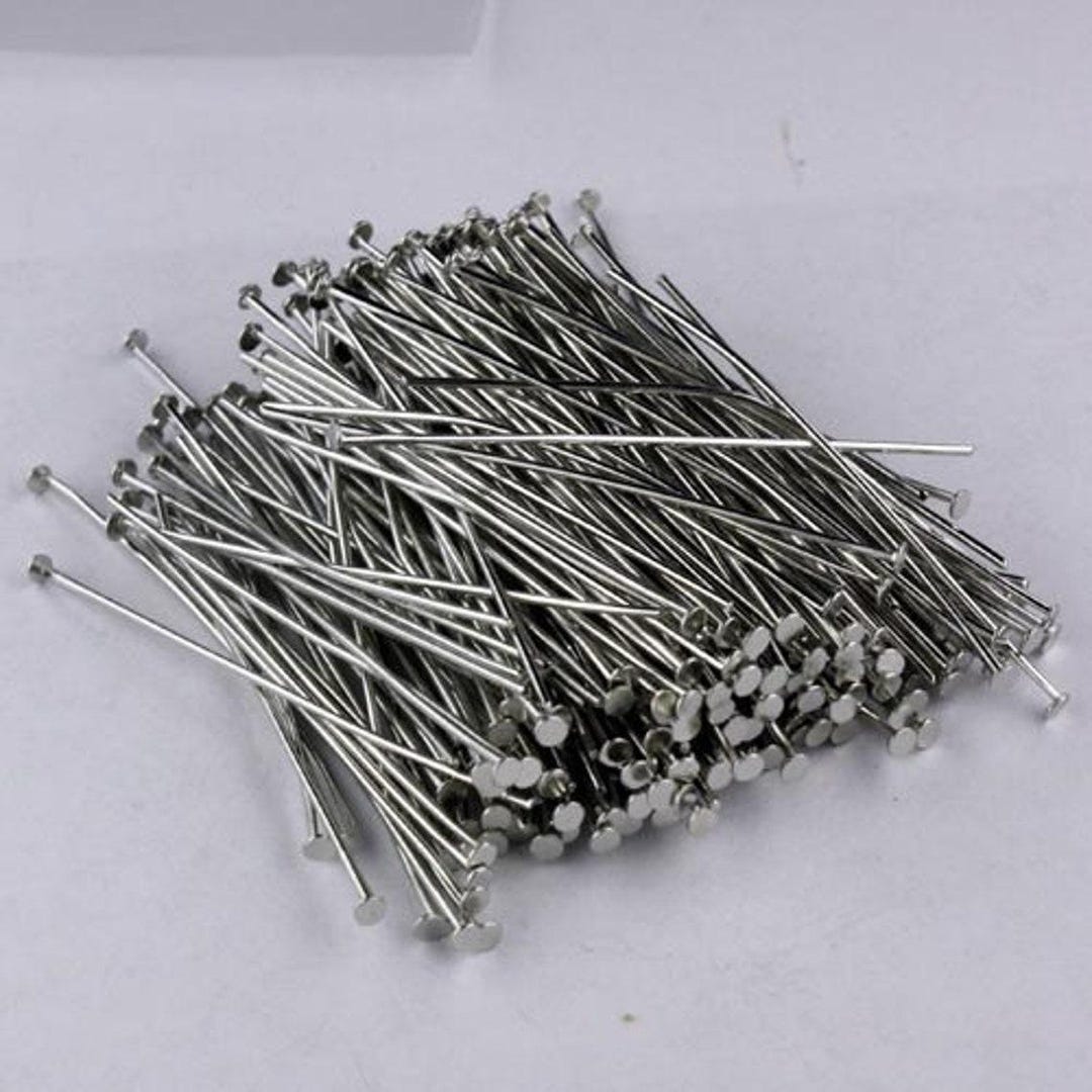 Antique Silver Plated Rhodium Big Tpin Headpins: 2 Inch, 20 Gauge 250 ...
