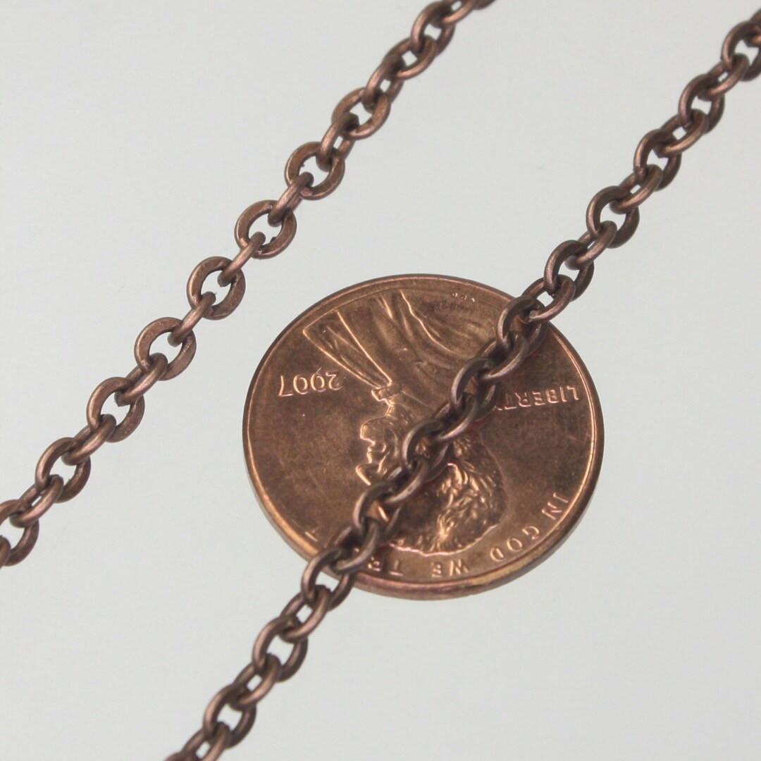 100 Ft Antique Copper Soldered Cable Chain: 3.4x3.4mm Link - Etsy
