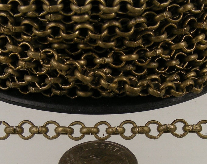 Brass Rolo Chain - Raw Brass Chain - Unsoldered Round Rolo Chain - 0.19 ...