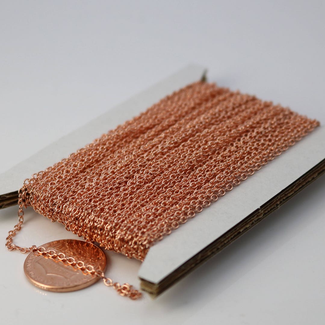 Anti-tarnish Bright Copper Plated Cable Chain Bulk, 3/10/32/50/100 Feet ...
