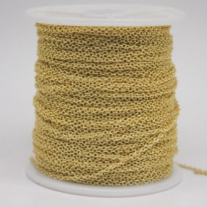 100 Ft. Non Tarnish Soldered Cable Chain - 18K Gold Plated Plain Cable ...