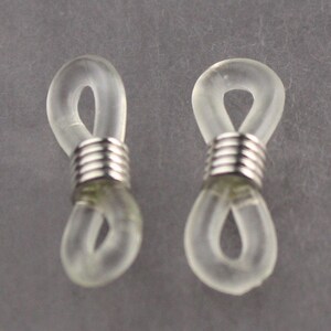 20 Pcs of Eyeglasses Holders Id Badge Holder White Rubber Rhodium ...