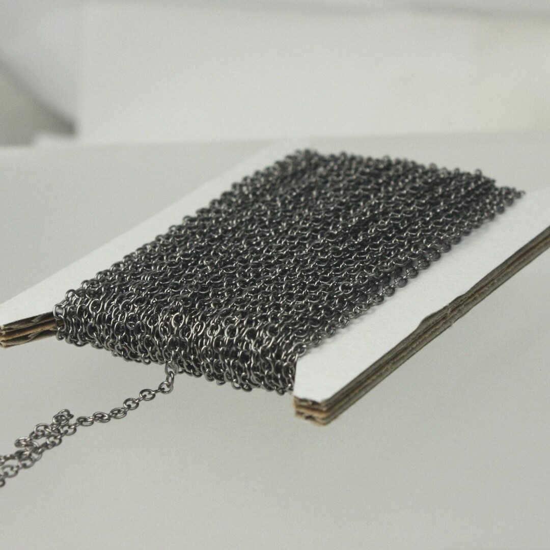 Gunmetal Finish Soldered Link Cable Chain: 2x2.5mm Copper Plated Fill ...