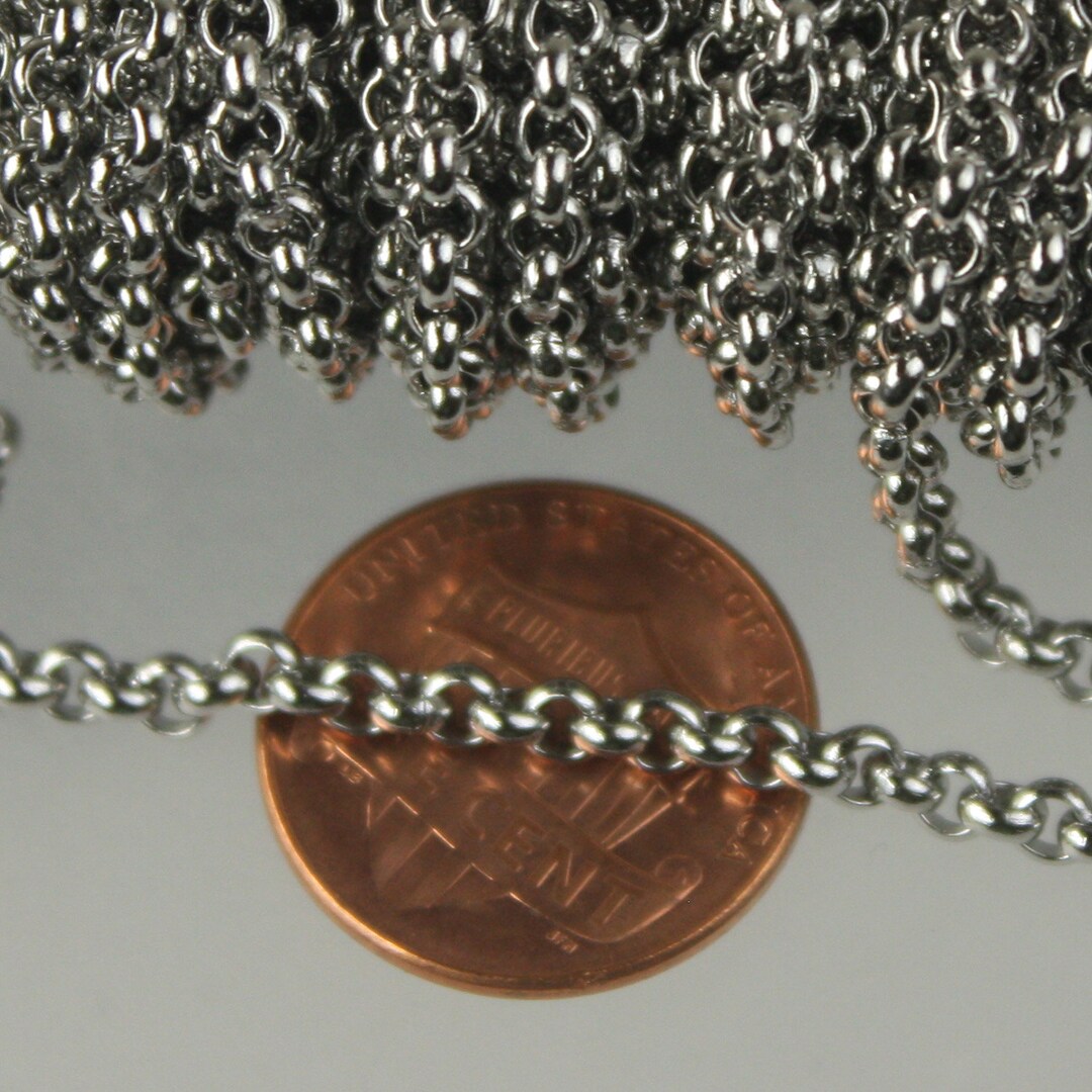 100 Feet Stainless Steel Chain ROLO Chain - 2.5mm - Bulk Chain Necklace ...