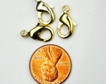10 Pcs 12mm 24k Shiny Gold Lobster Clasps Claw Clasps - Etsy