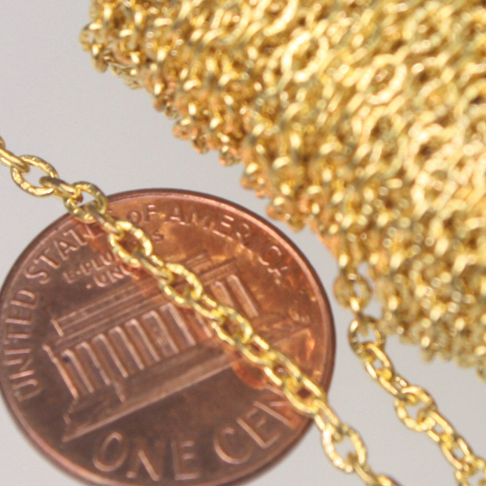 Gold Plated Texture Chain Bulk 50 Ft. of Flat Texture Oval | Etsy