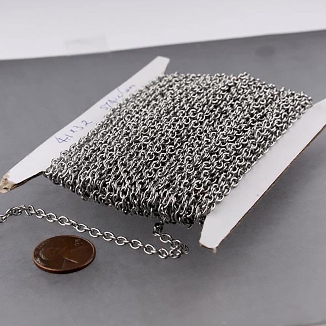 Surgical Stainless Steel Cable Chain: 4.1x3.2mm Unsoldered Link, 300 Ft ...