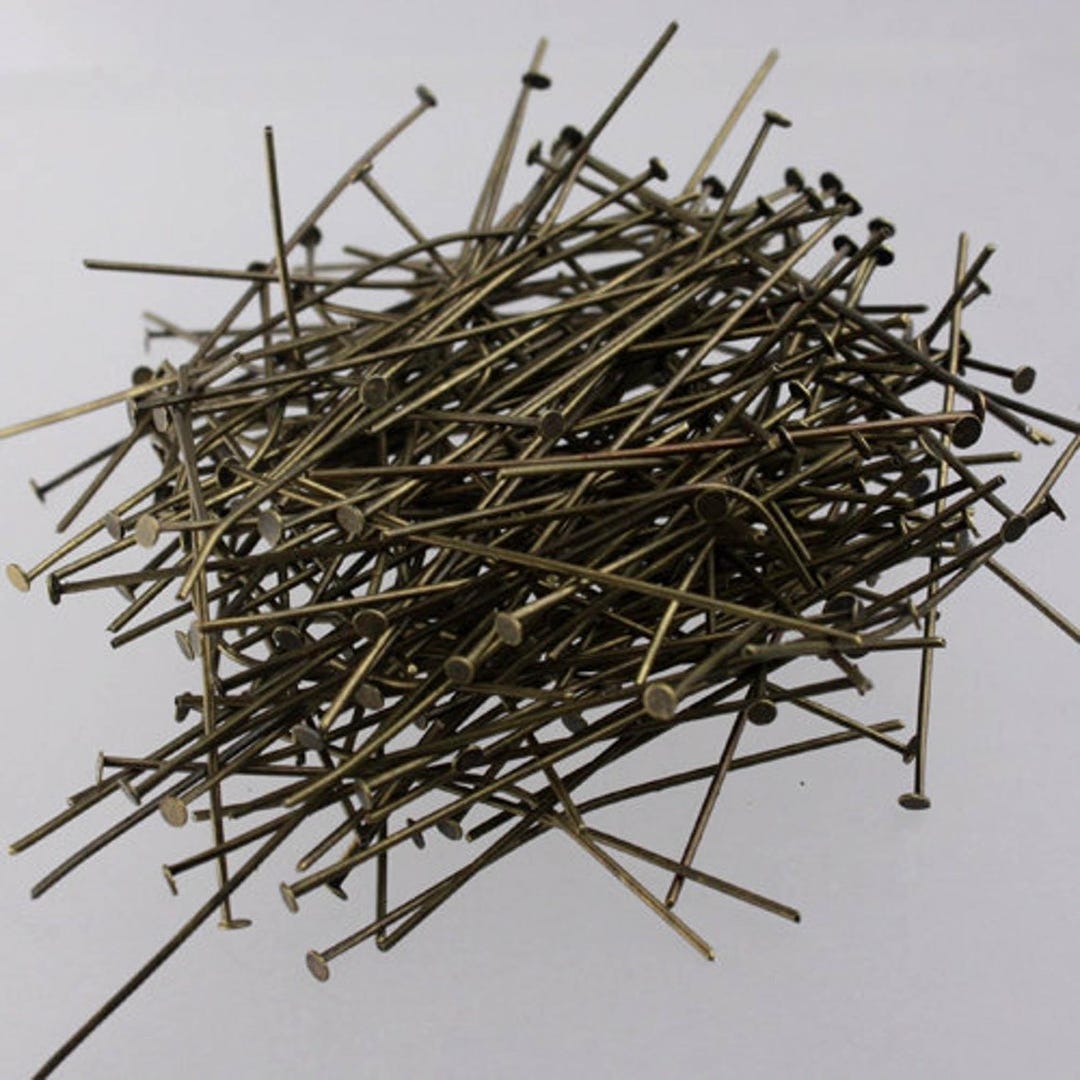 250 Pcs Antique Brass Big Tpin Headpins: 2 Inch, 20 Gauge - Etsy