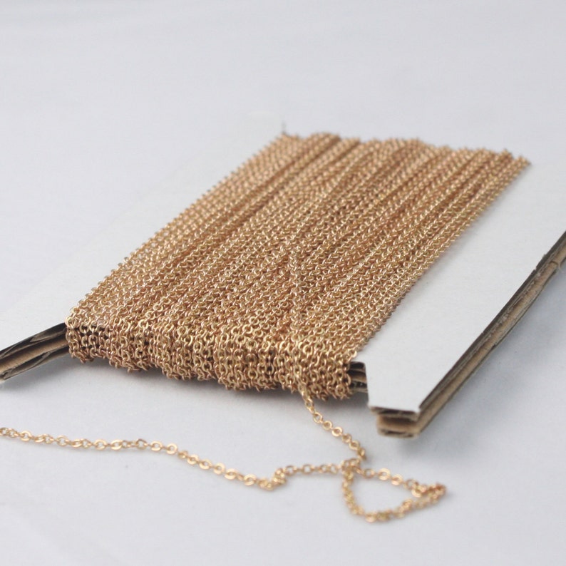RAW Brass Chain Bulk Chain 10 Ft of Tiny Flat Soldered - Etsy