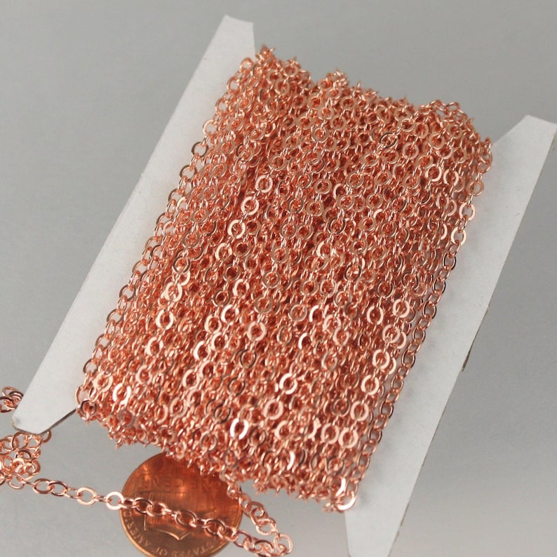 Bright Copper Plated Flat Soldered Link Cable Chain 3.4x2.9mm - 3429F ...