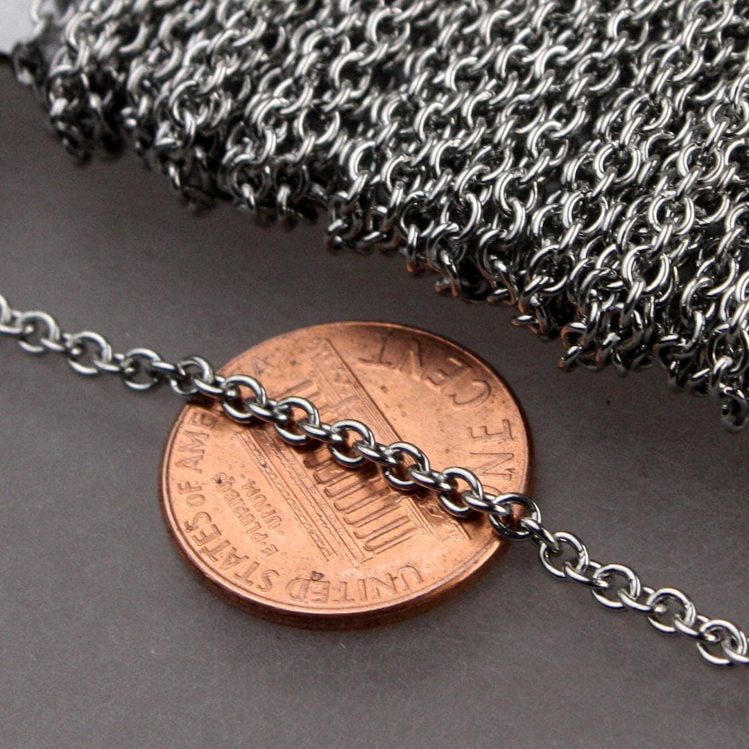Surgical Stainless Steel Cable Chain: Medium Soldered Link (2.7x2.4mm ...