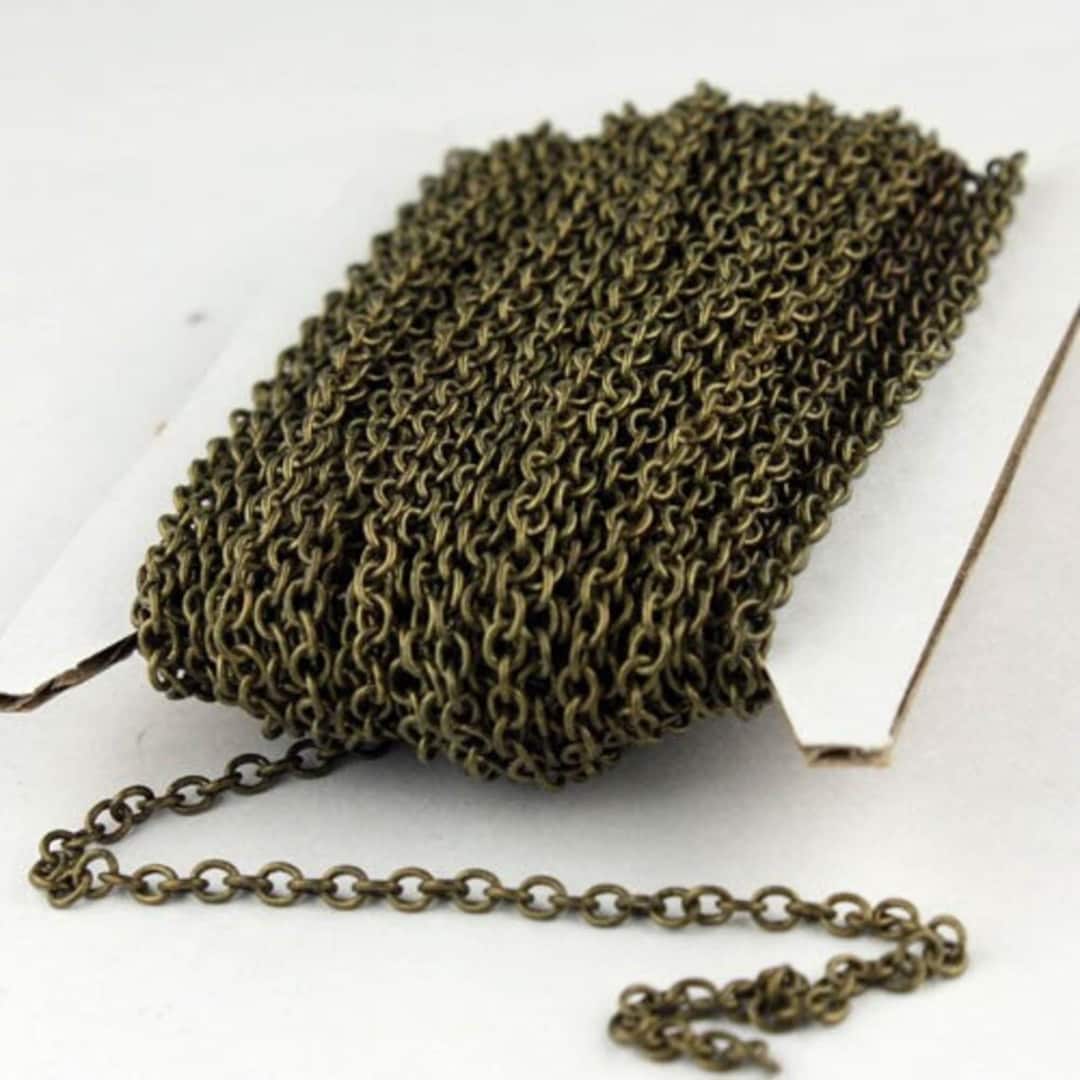 Antique Brass Finished Cable Chain - 3.2x2.8mm Soldered Link - 3430S ...