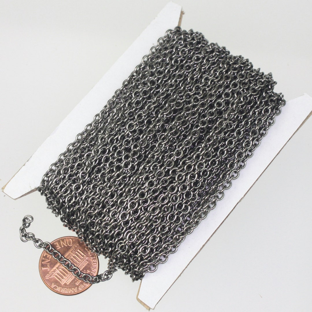 32 Feet Gunmetal SOLDERED Cable Chain - 3x3.5mm 21G Thickness Thick ...