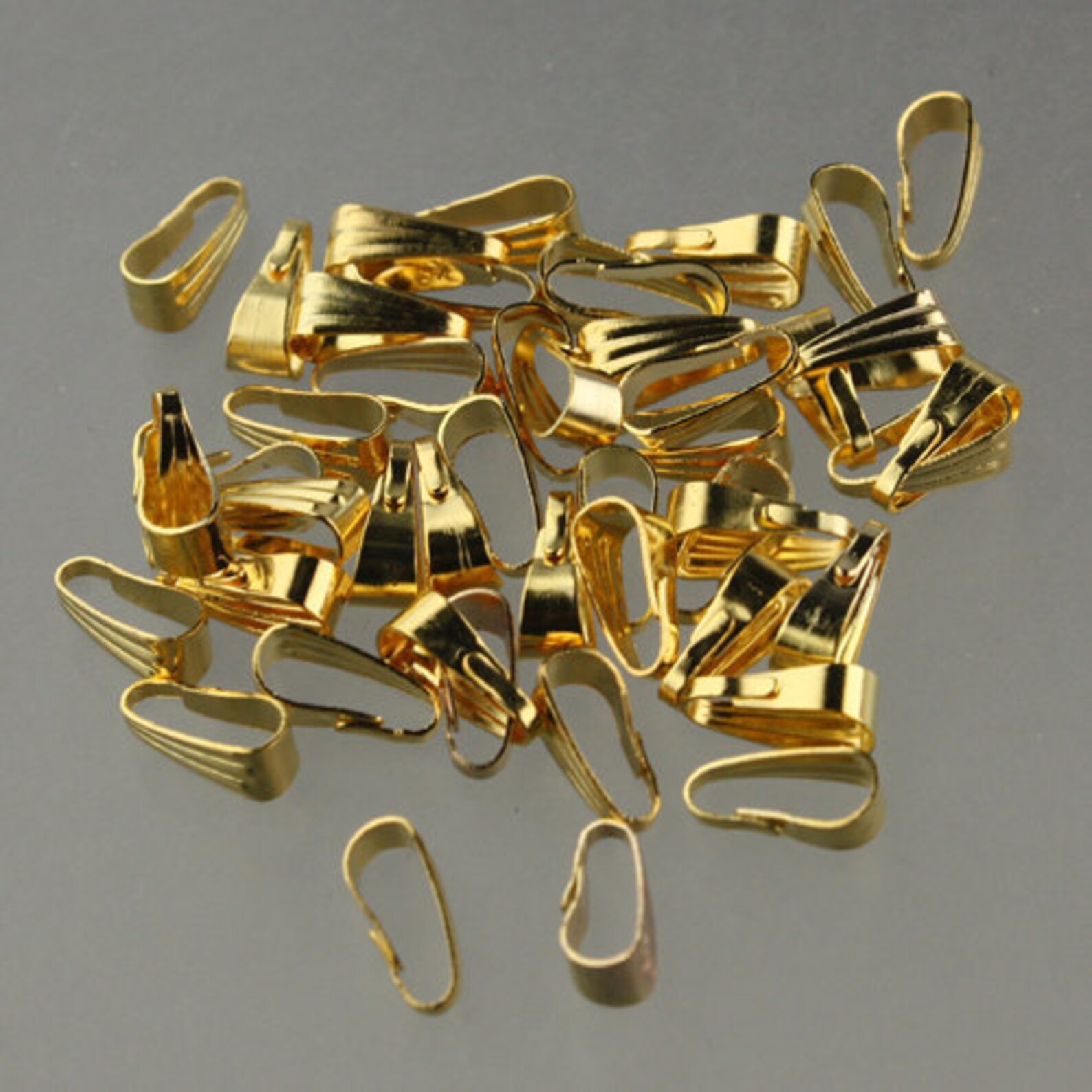 100 Pcs of Gold Plated Pendant Pinch Bail 9x3.5mm - Etsy