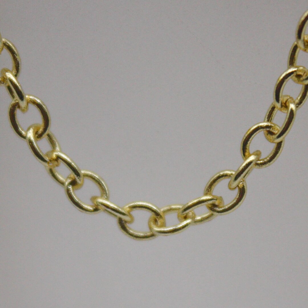 3 Ft Non Tarnish Big Chunky Cable Chain - 18K Gold Plated Round Cable ...
