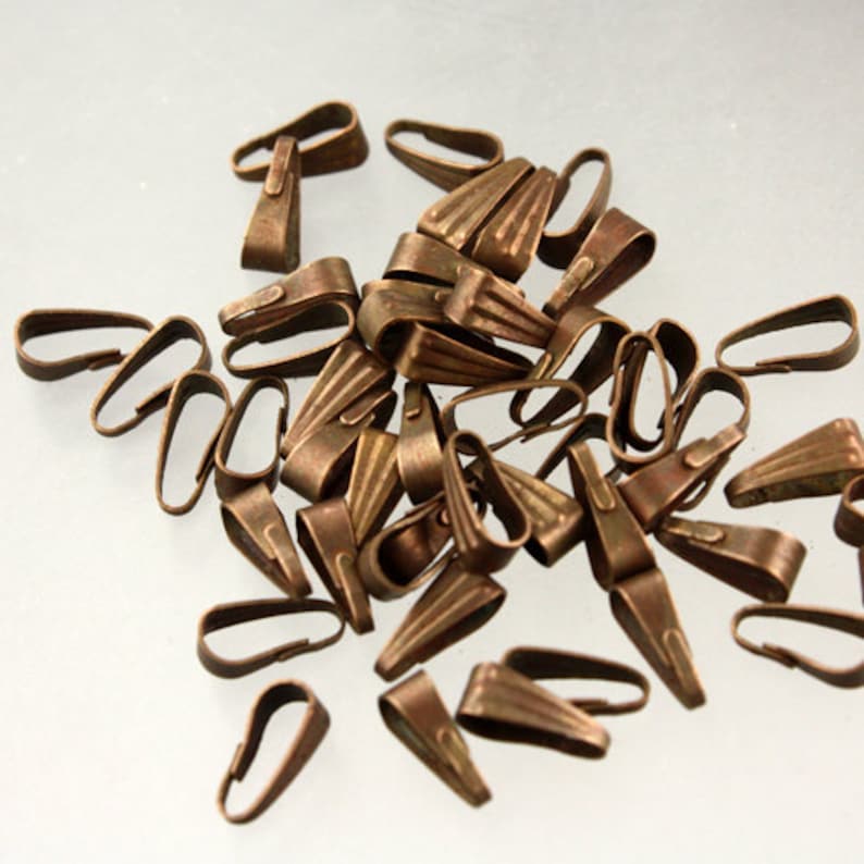 100 Pcs of Antique Copper Finished Pendant Pinch Bail 9x3.5mm - Etsy