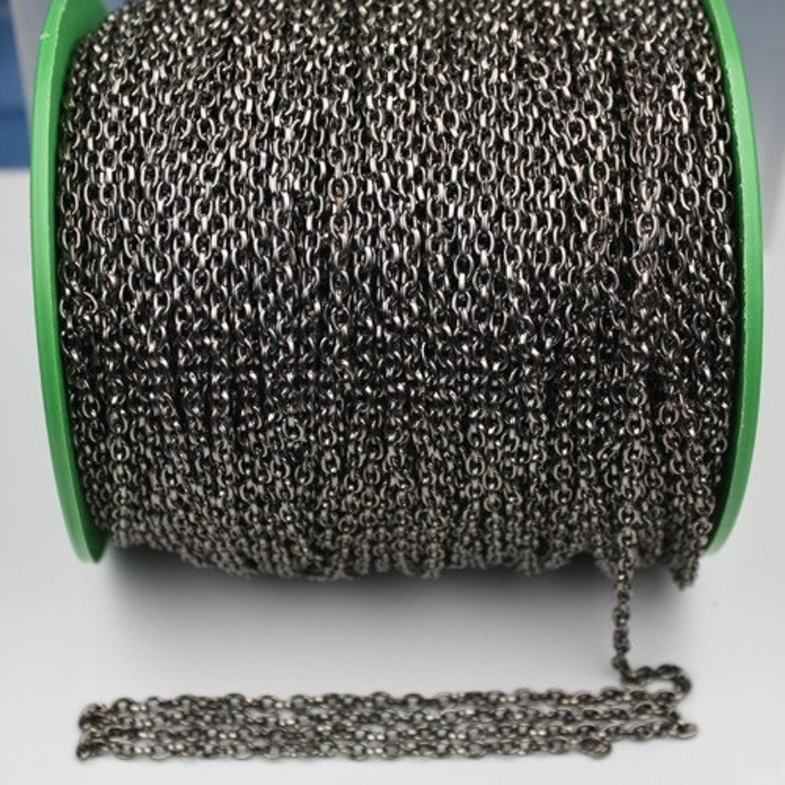 Gunmetal Drawn Chain Bulk 12 Ft Spool of DRAWN Cable Chain | Etsy