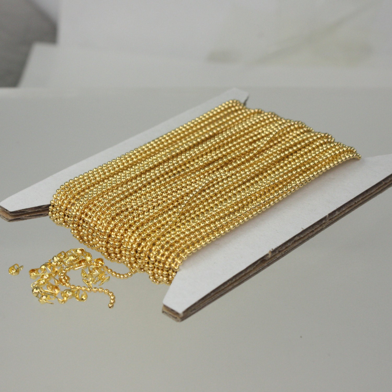 Gold Plated Chain 10 feet Ball ROUND micro ball chain 1.2mm | Etsy