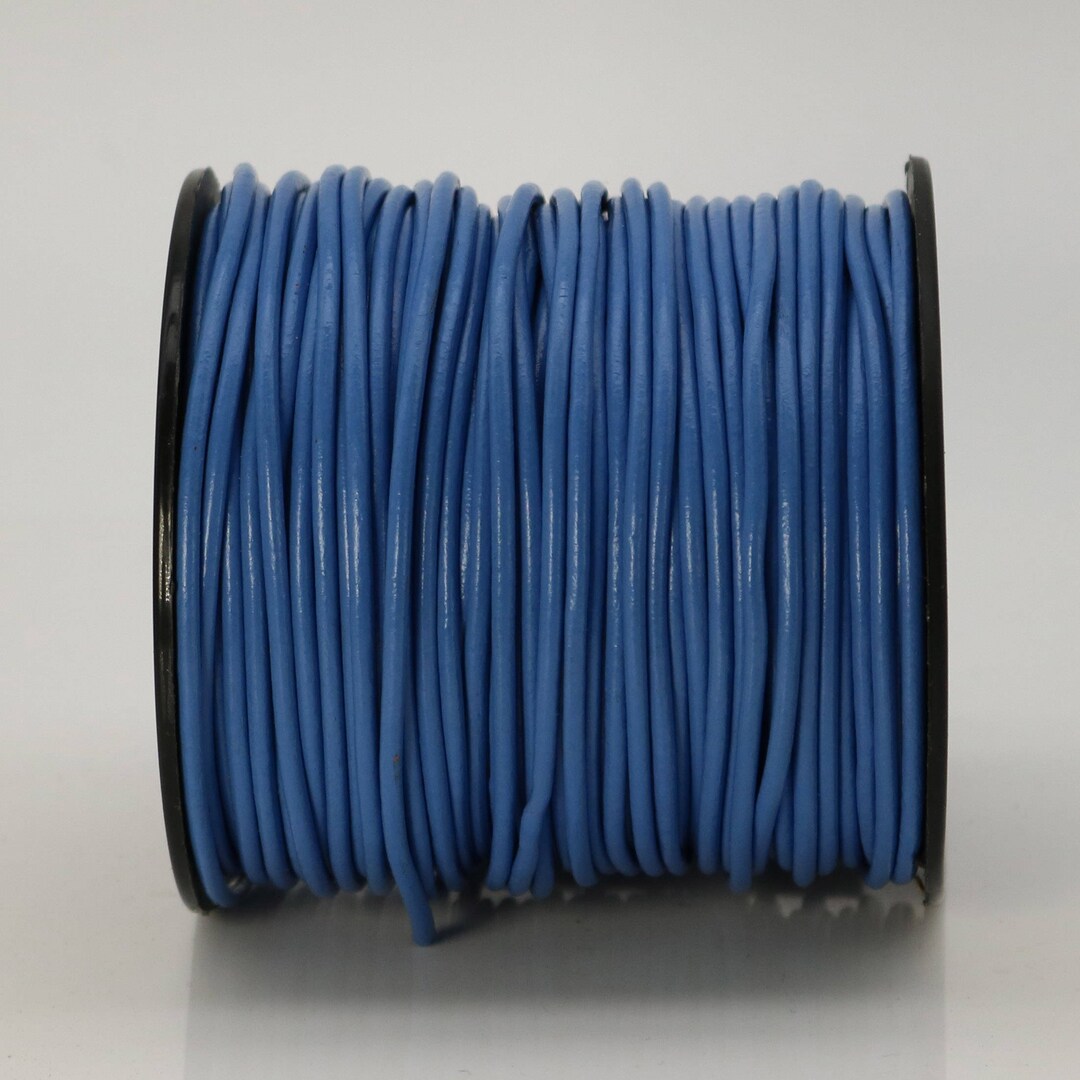 5 Feet Light Blue Leather Cord - 2mm Genuine Leather Round Cord (15 ...
